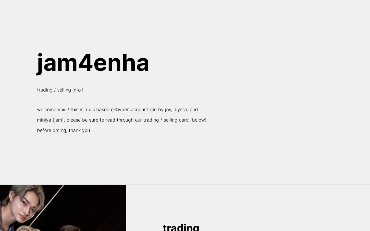 jam4enha trading/selling info